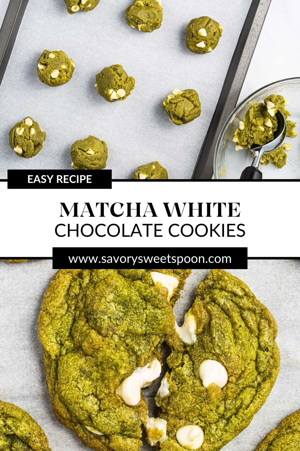 Best Matcha White Chocolate Cookies | Savory Sweet Spoon