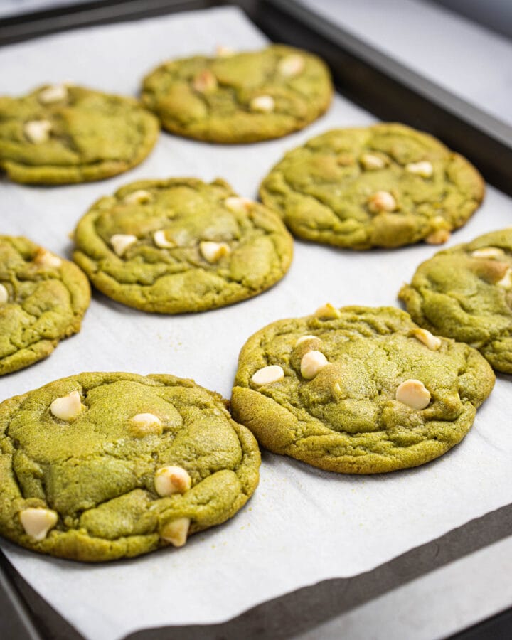 Best Matcha White Chocolate Cookies | Savory Sweet Spoon