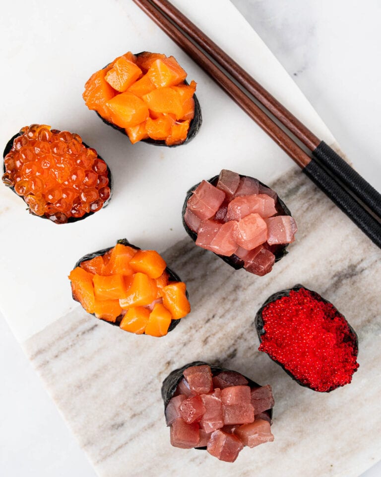 Gunkan Sushi Recipe | Savory Sweet Spoon