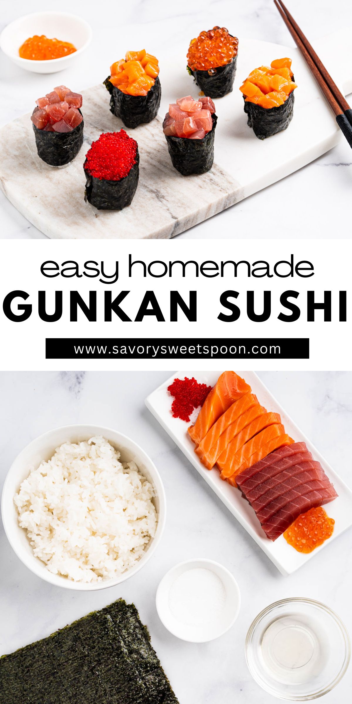 Gunkan Sushi Recipe | Savory Sweet Spoon