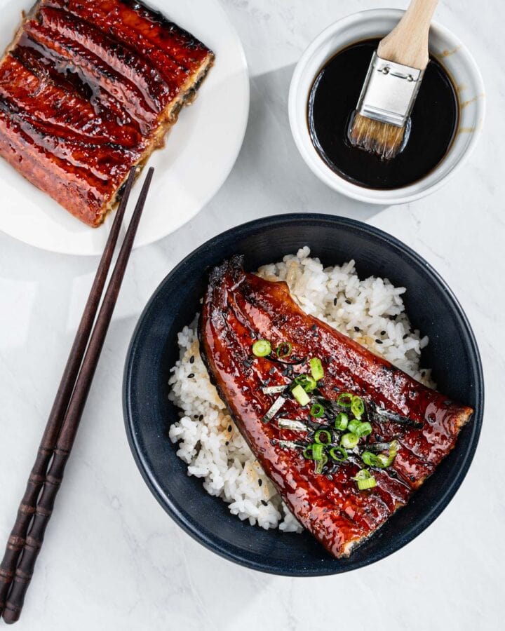 Unadon (Grilled Eel Rice Bowl) | Savory Sweet Spoon