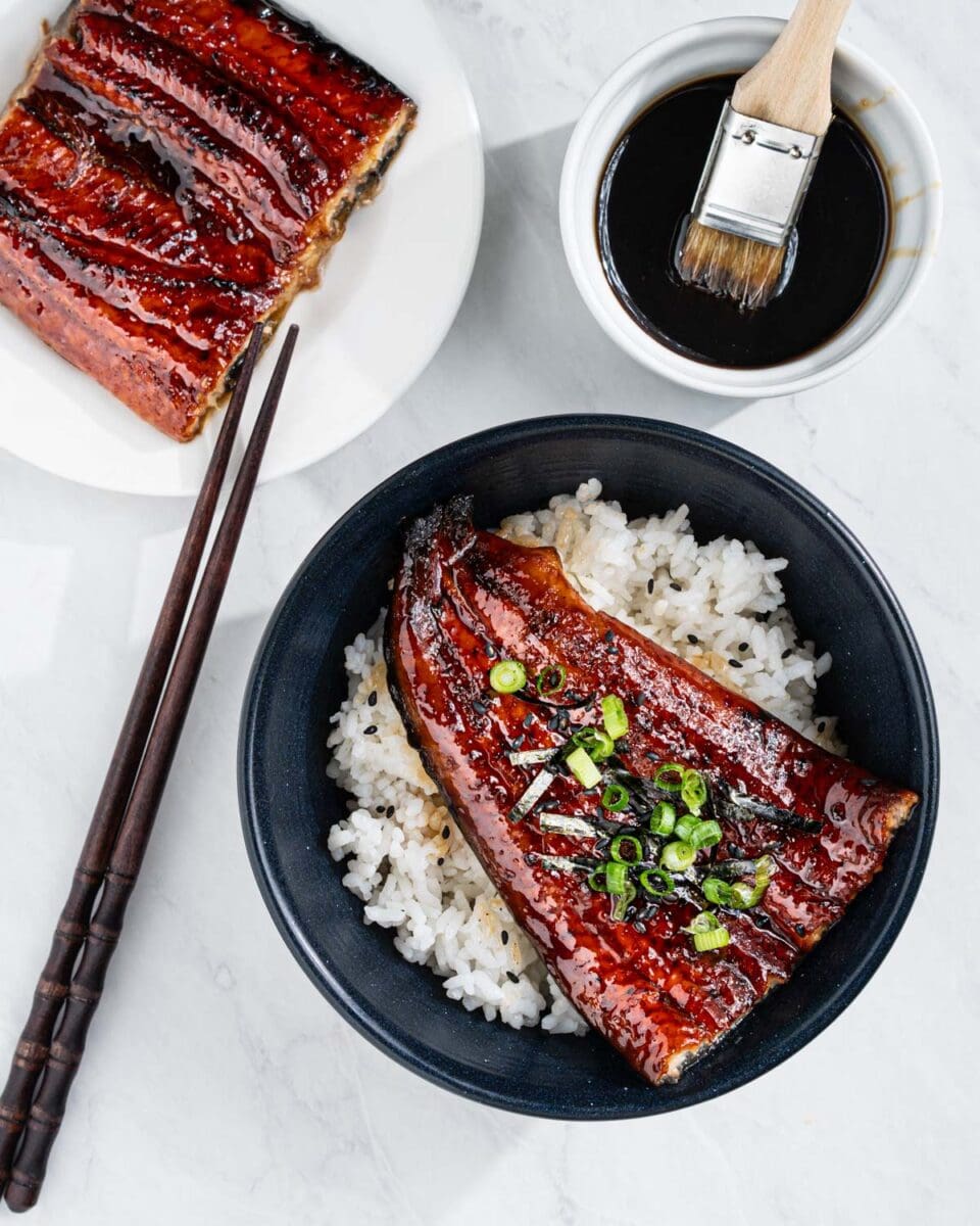 Unadon (Grilled Eel Rice Bowl) | Savory Sweet Spoon