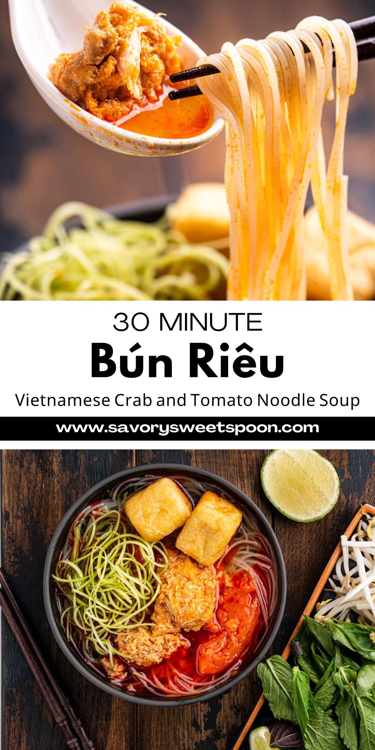 Easy 30-Minute Bún Riêu (Vietnamese Crab Noodle Soup) | Savory Sweet Spoon