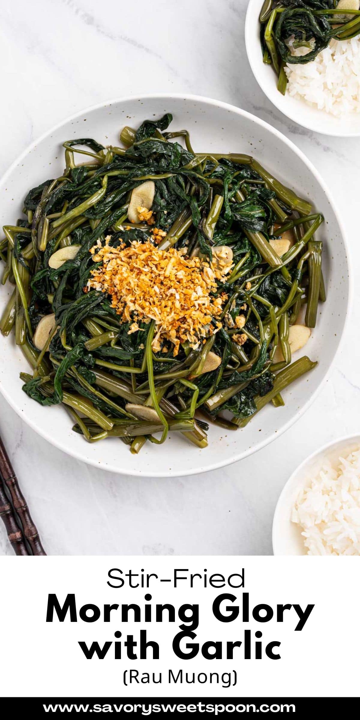Rau Muống Xào Tỏi (Garlic Water Spinach) | Savory Sweet Spoon