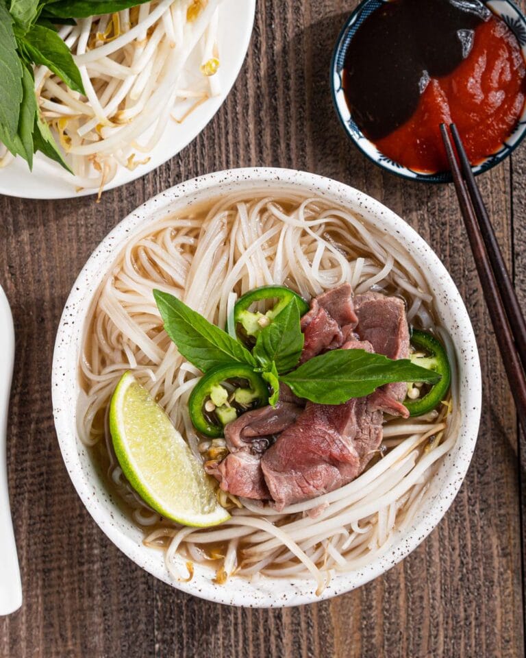Phở Tái (Vietnamese Rare Beef Pho Soup) | Savory Sweet Spoon