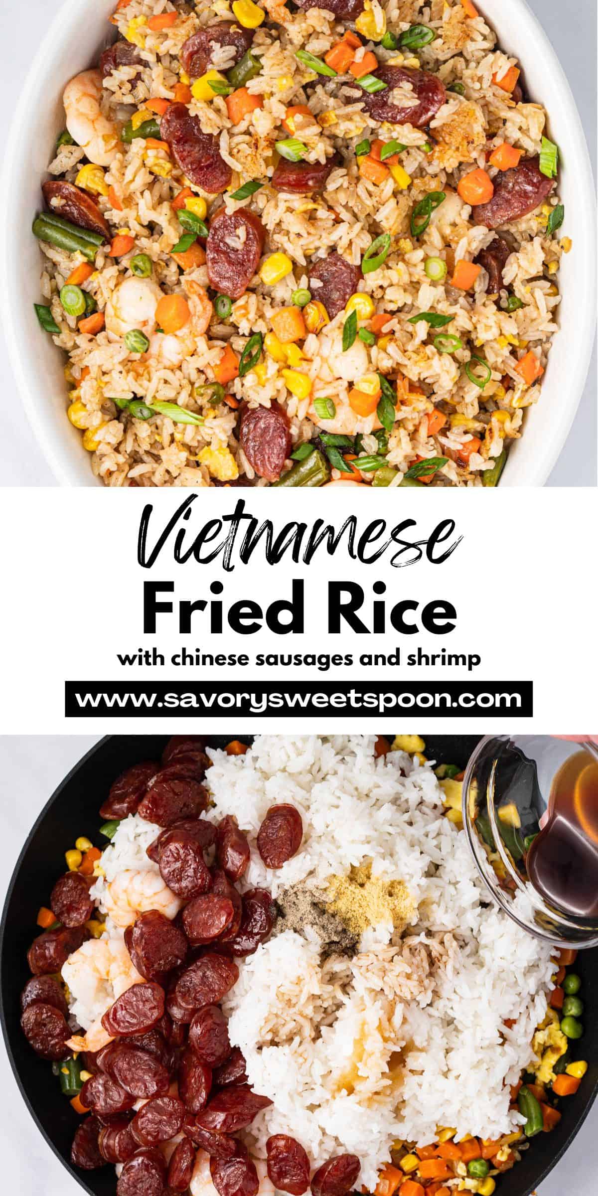 Vietnamese Fried Rice (Cơm Chiên Tôm Lạp Xưởng) | Savory Sweet Spoon